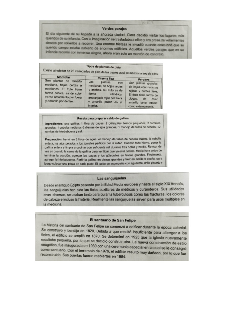 Fotos de textos para ítems | PDF