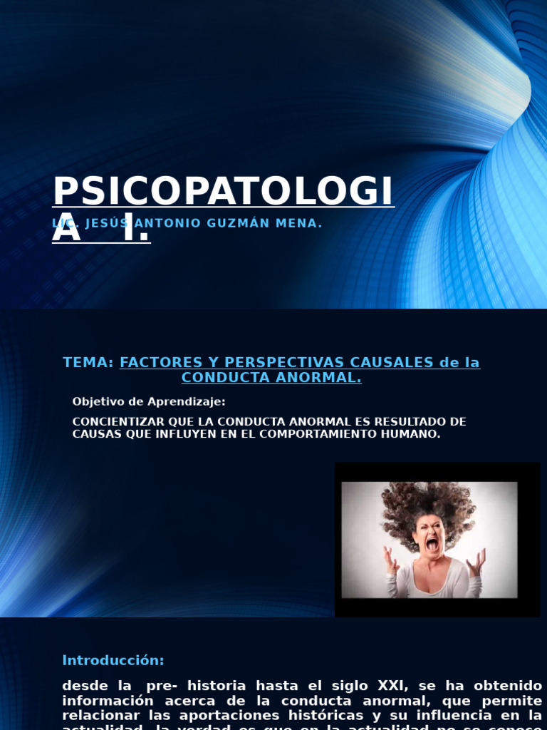 FACTORES Y PERSPECTIVAS CAUSALES de la CONDUCTA ANORMAL (1) | PDF | Trastorno depresivo mayor ...