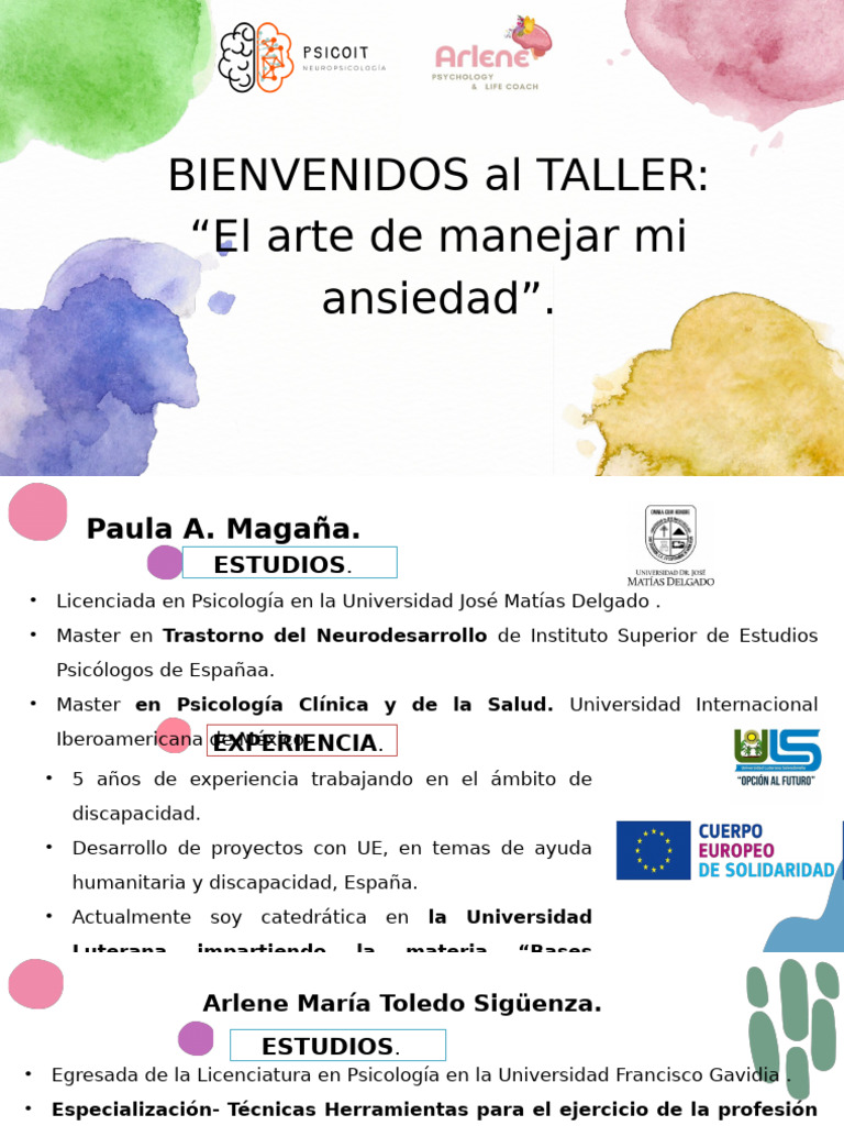 taller conociendo mi ansiedad | PDF | Ansiedad | Estrés (biología)