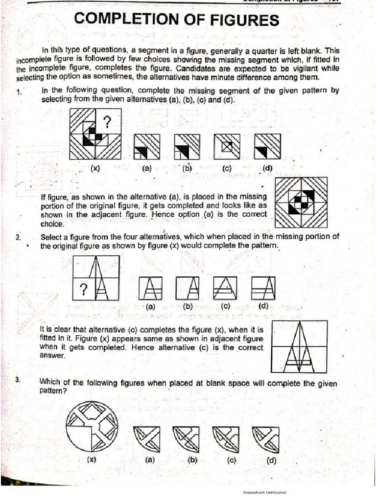 Nonverbal Type COMPLETION of Figures | PDF