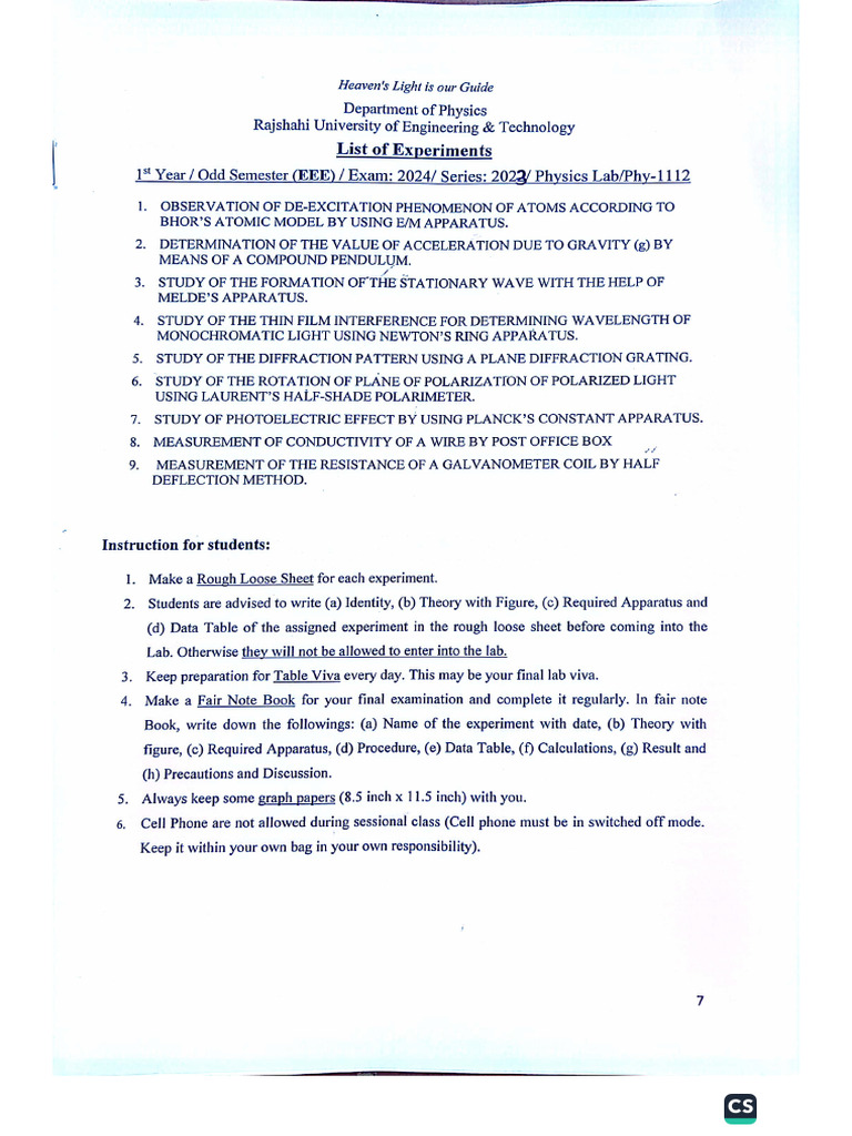 Physics Practical 1 2 | PDF