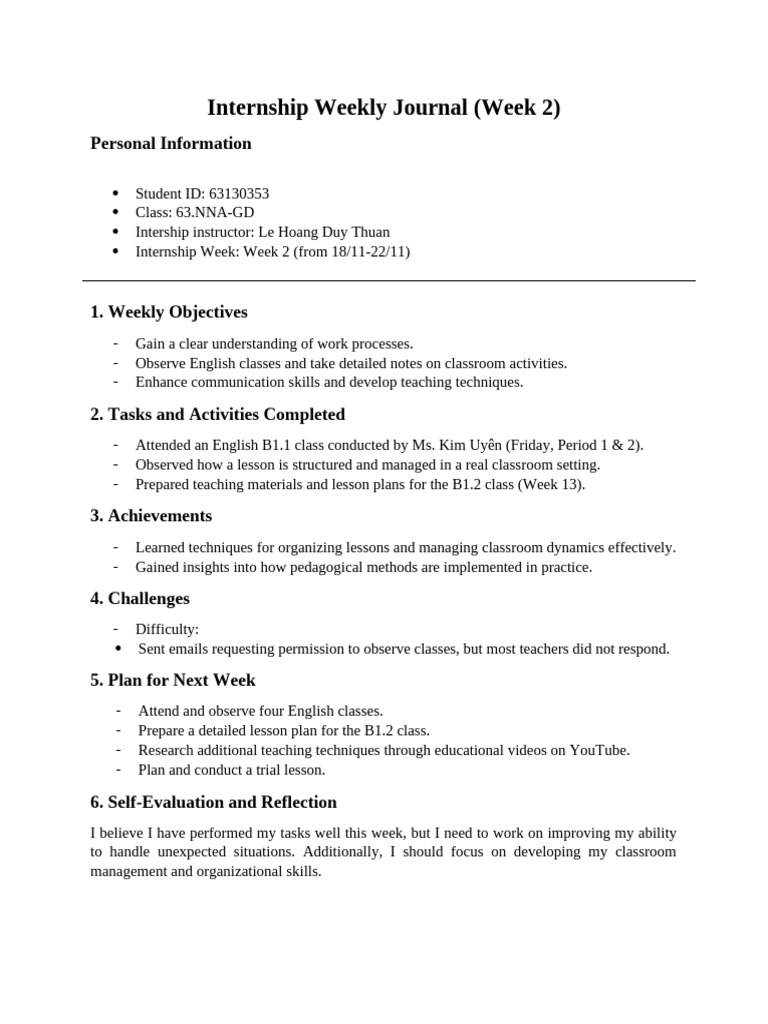 Intership Journal-Week 2-Lưu Gia Hân | PDF