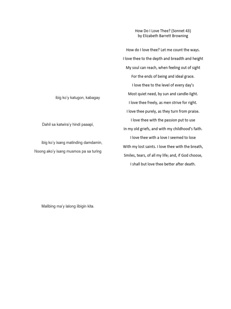 How Do I Love Thee | PDF