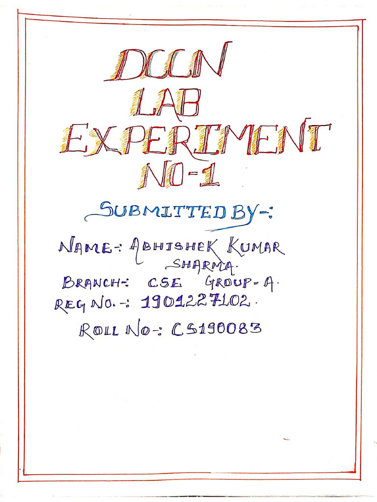 DCCN LAB Experiment No - 1 | PDF