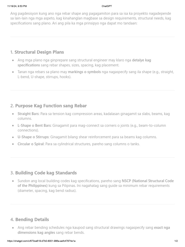 Ano Ang Dapat Nga Rebar Shape | PDF