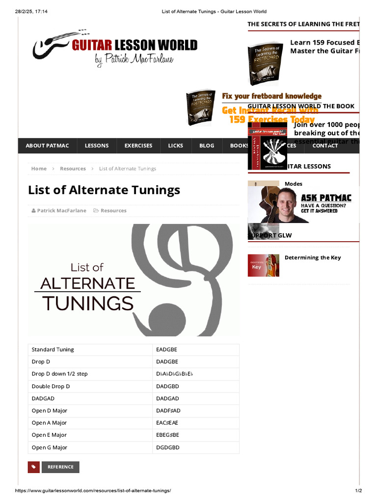 List of Alternate Tunings - Guitar Lesson World | PDF | Guitars ...