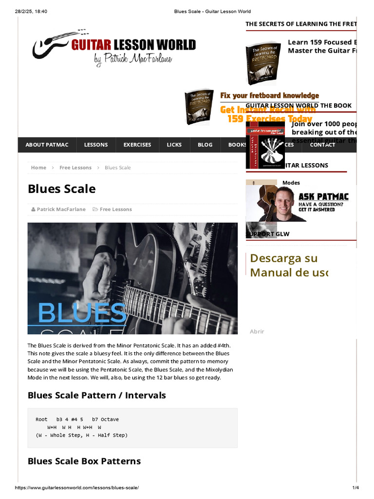 Blues Scale - Guitar Lesson World | PDF | Scale (Music) | Guitars