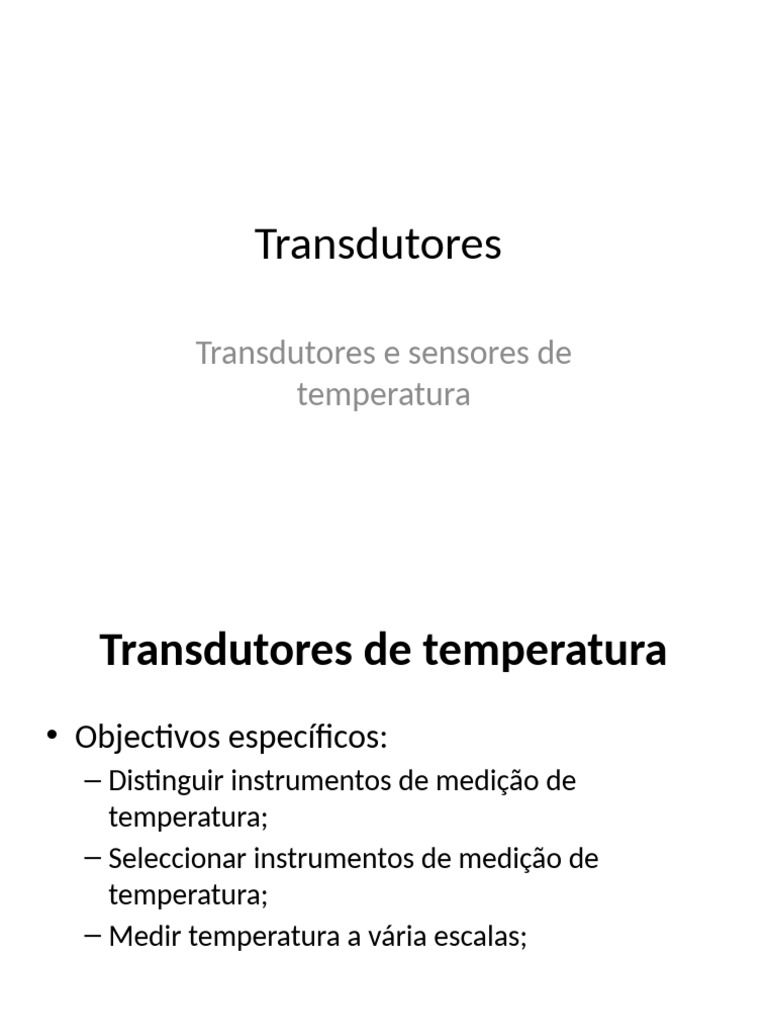Transdutores e Sensores de Temperatura | PDF | Termômetro | Termopar