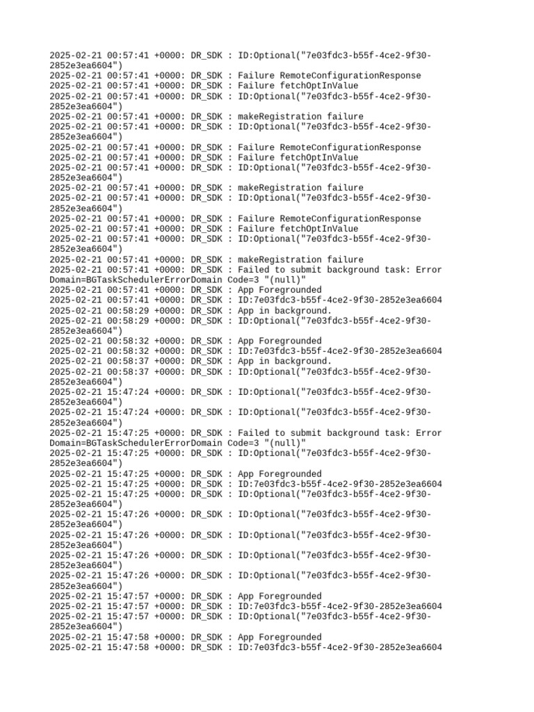 DR_SDK Error Log Analysis | PDF