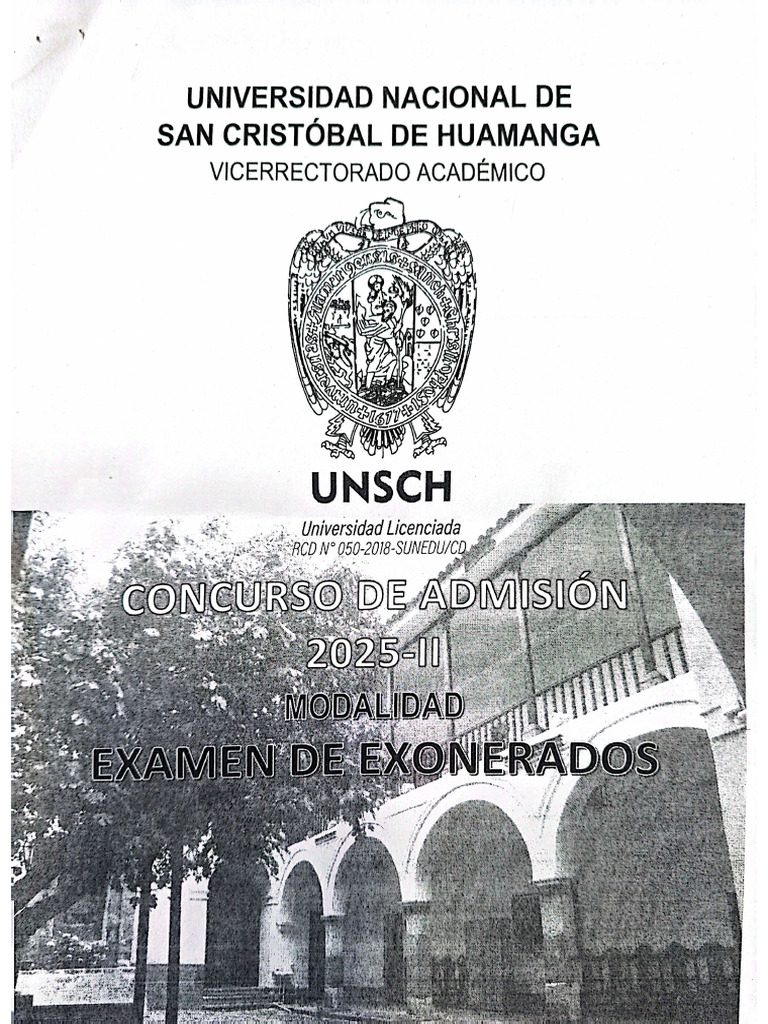 Examen Exonerados Unsch 2025-II | PDF