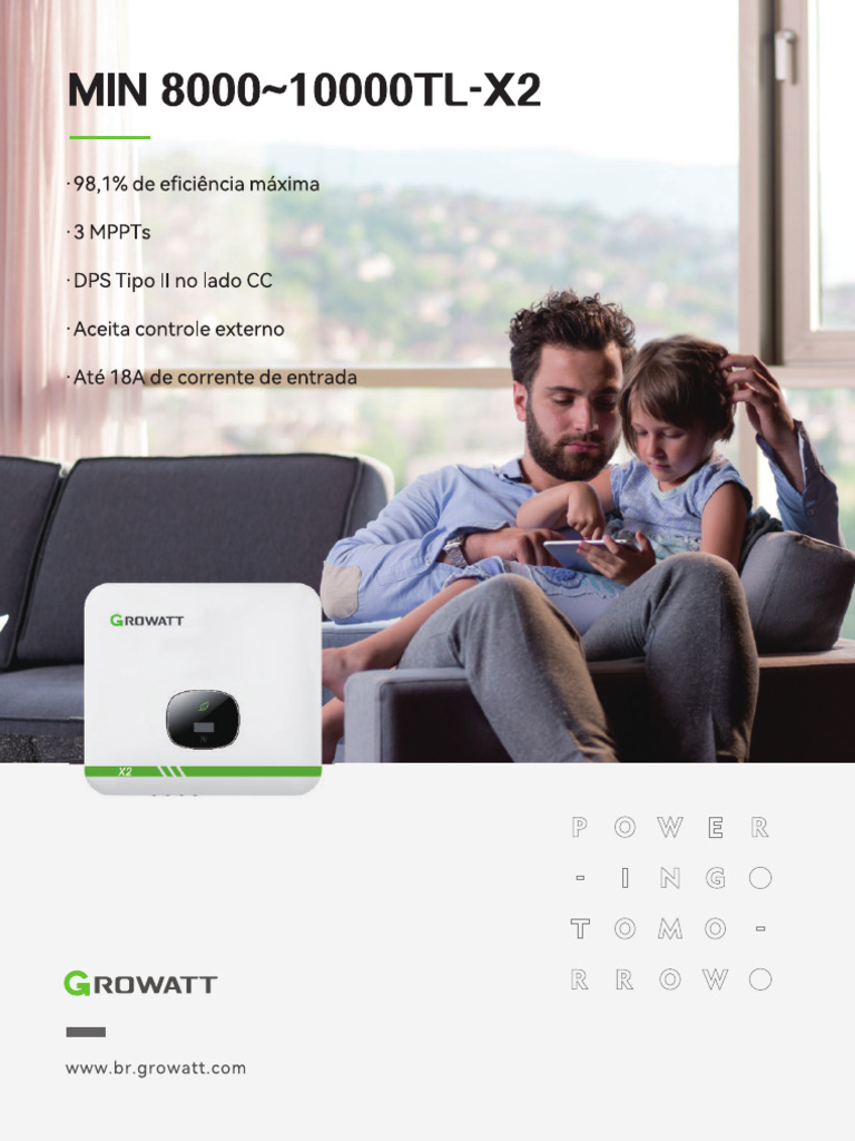 Datasheet - I1 - Growatt Min 10000tl-x2 - 220v - 3mppt | PDF