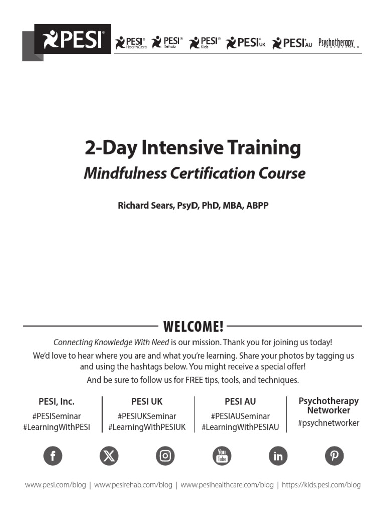 Manual 2day Intensive Training Mindfulness Certification Course | PDF ...