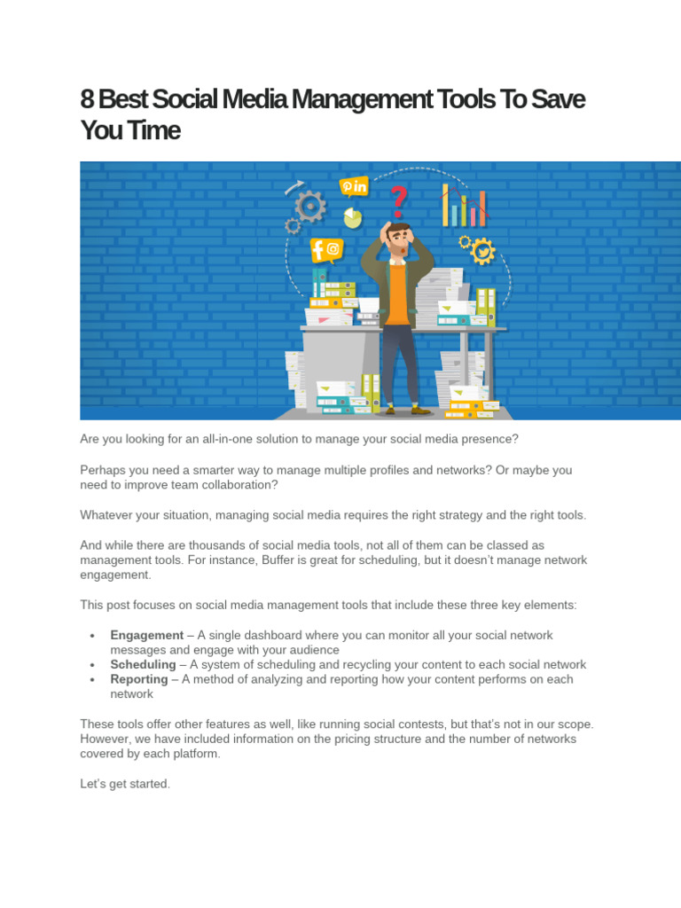 8 Best Social Media Management Tools To Save You Time | PDF | Social ...