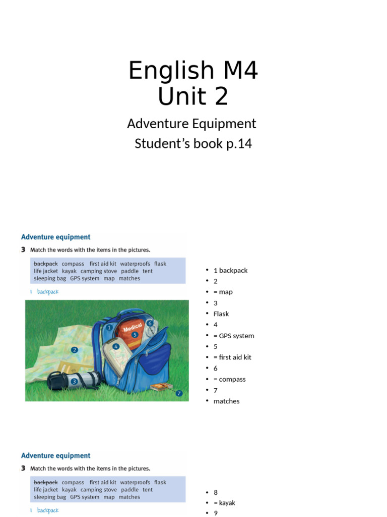 Adventure Gear for Students | PDF