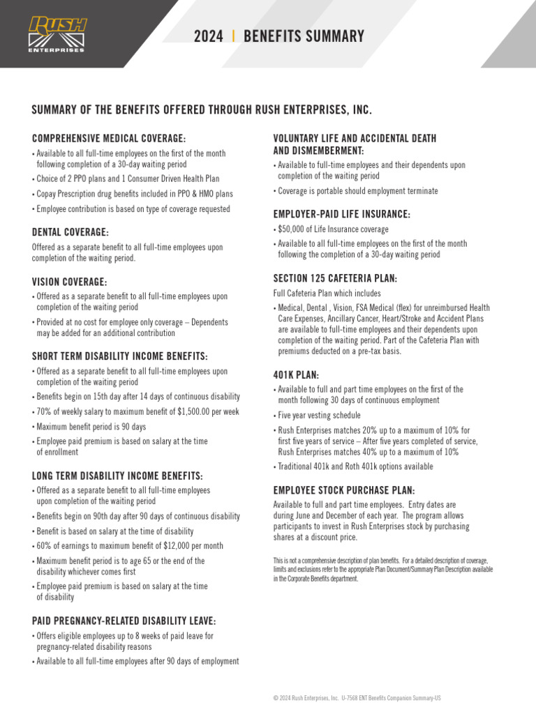 U-7568 - ENT - Benefits - Companion - Summary-US-2024 2 | PDF | 401(K) | Employee Relations