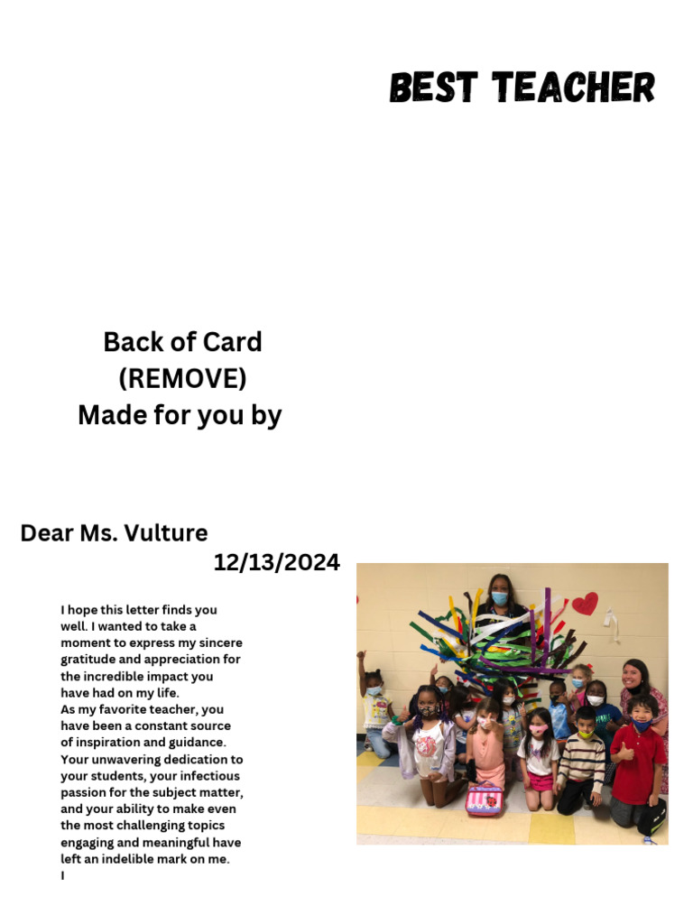 Teacher Card Template 2024 | PDF