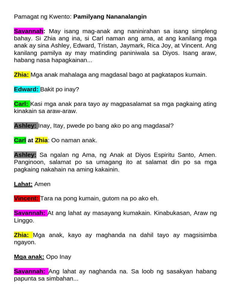 Pamilyang Nanalangin | PDF