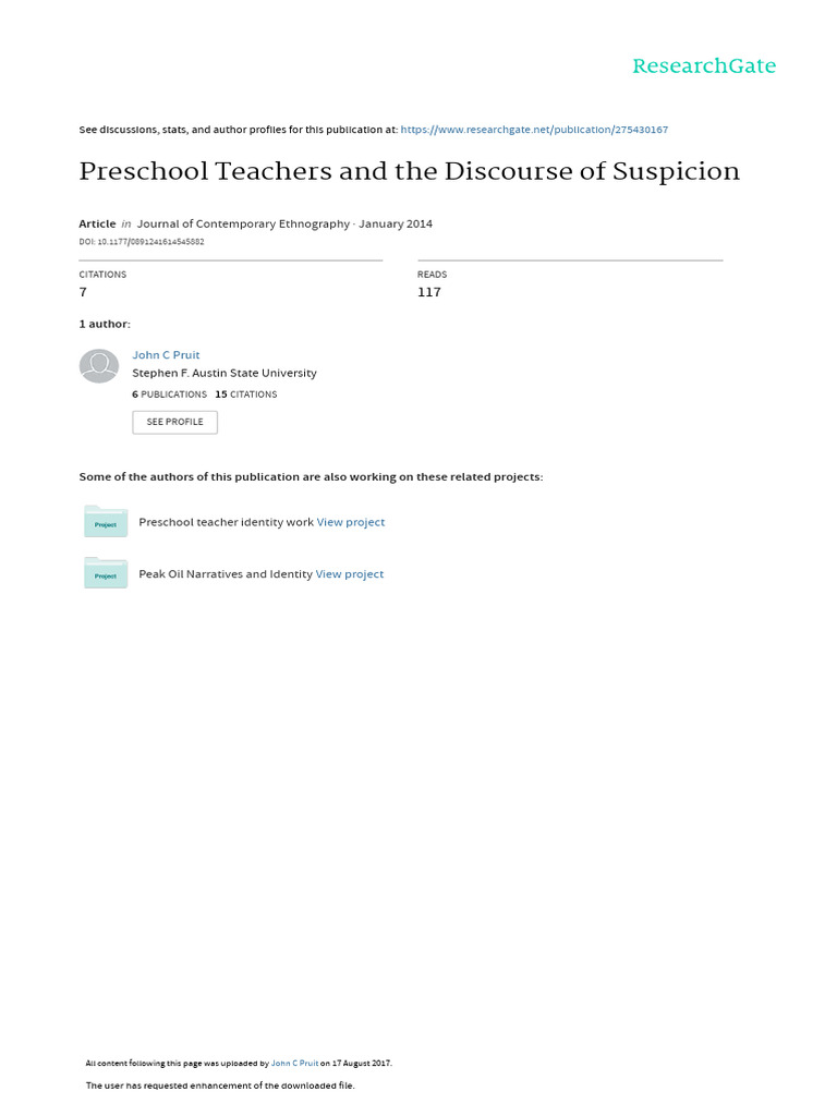 25 - Preschool Teachers and The Discourse of Suspicion | PDF ...