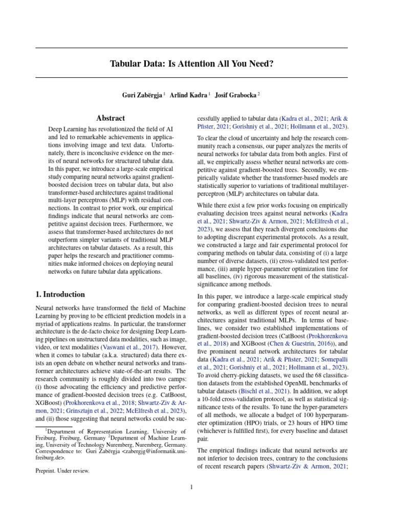 Neural Networks vs Decision Trees in Tabular Data | PDF | Receiver ...