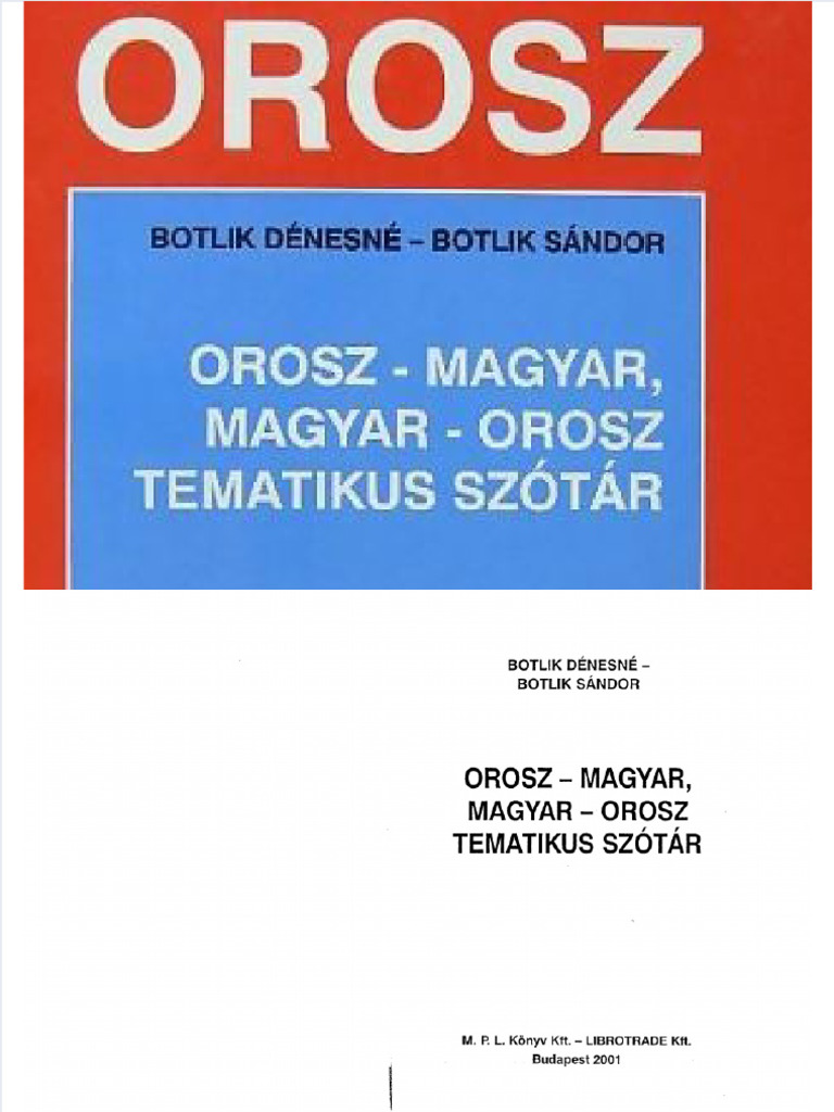 Vdocuments - MX Orosz Magyar Orosz Tematikus Szotar | PDF