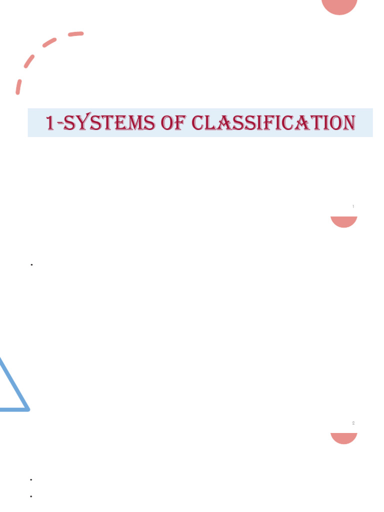 1-Systems of Classification | PDF | Biology | Organisms