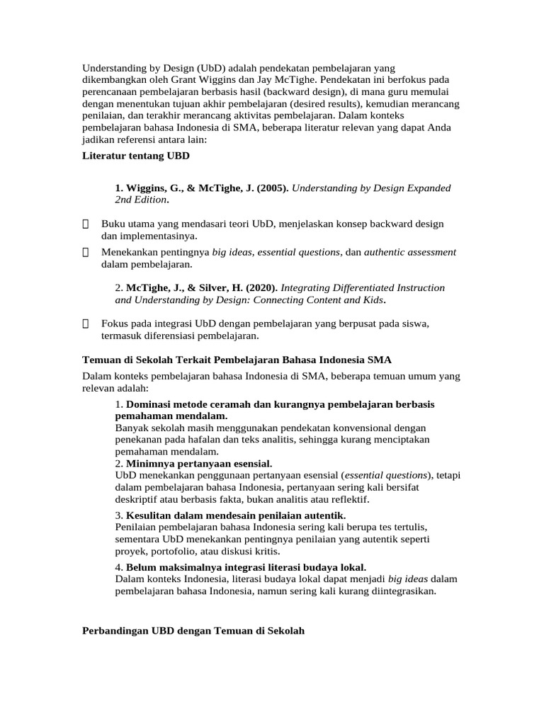 kurikulum Understanding by Design | PDF