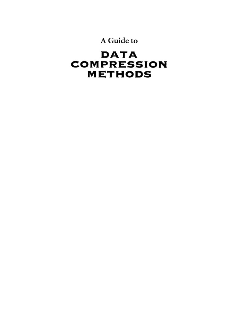 A Guide To Data Compression Methods | PDF | Data Compression | Wavelet