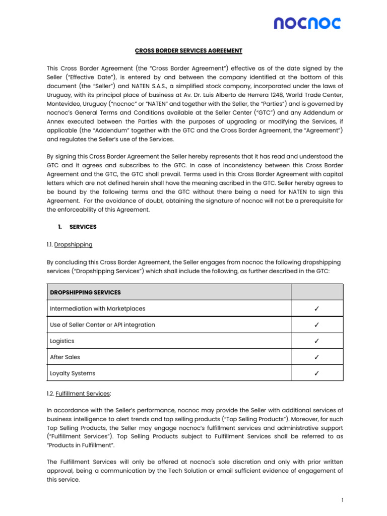 Cross Border Agreement with NATEN S.A.S. | PDF | Taxes | Fee