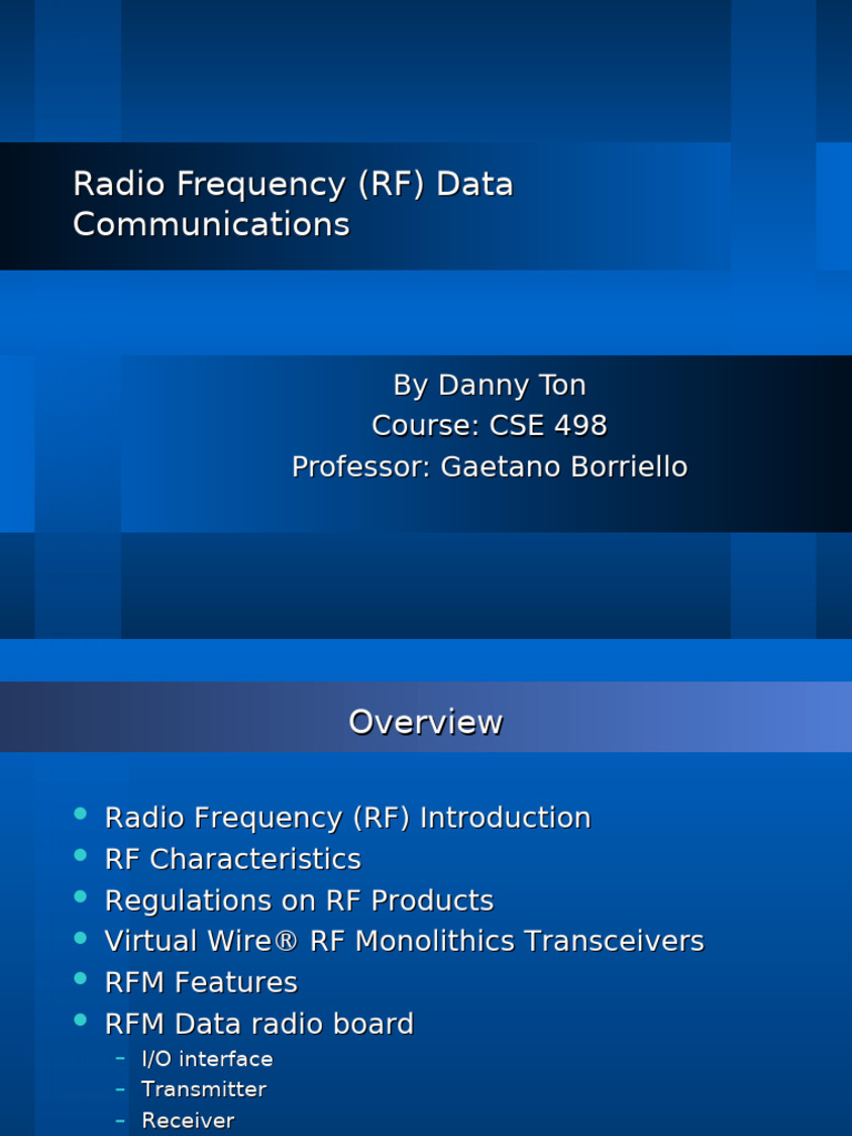 rf | PDF | Amplifier | Detector (Radio)