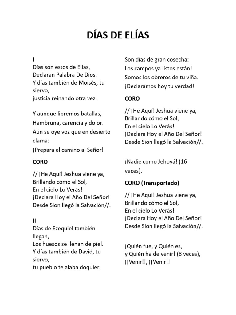 Días de Elías: ¡Jeshua Viene Ya! | PDF