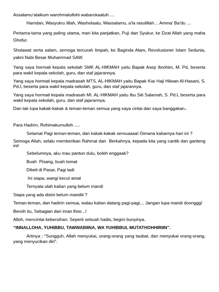 Dacil tentang kebersihan | PDF