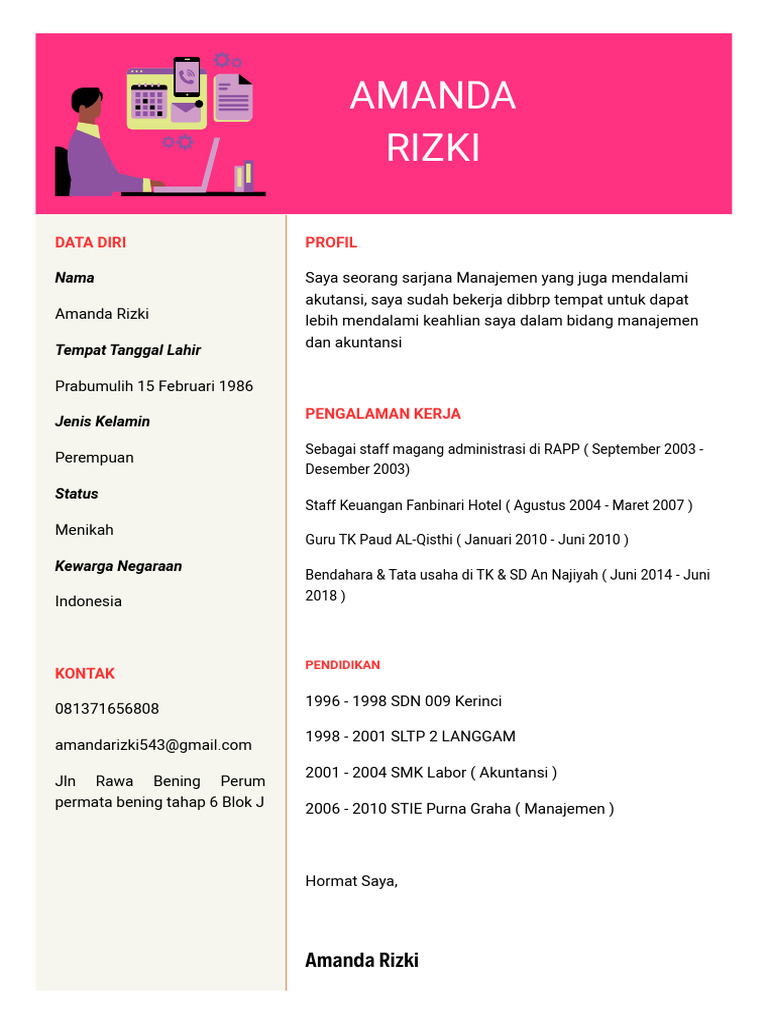 CV Amanda Rizki | PDF