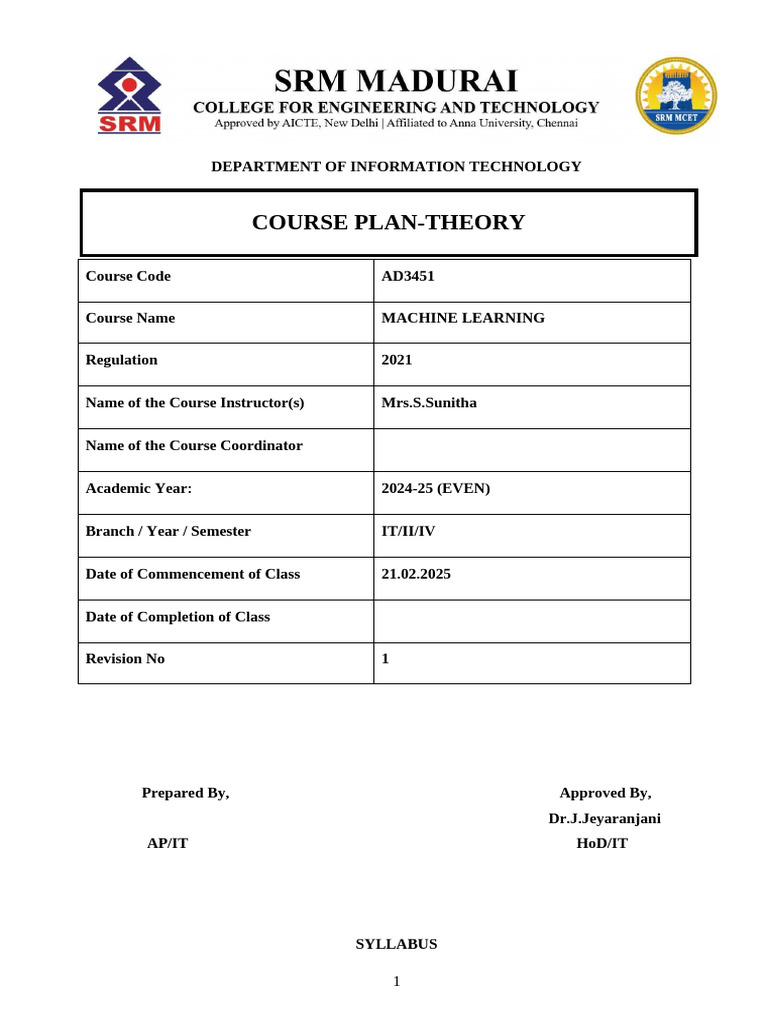 AL3451 ML | PDF | Machine Learning | Support Vector Machine