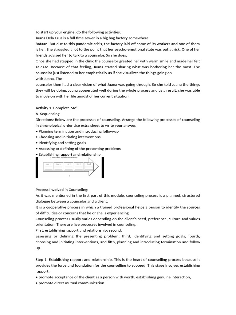 Process Tools and Methods in Counseling | PDF | Psychotherapy ...