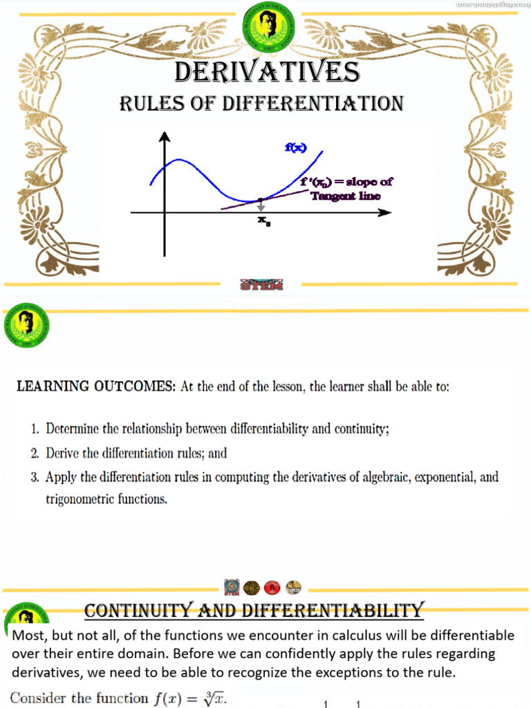 Differentiation Rules & Examples | PDF