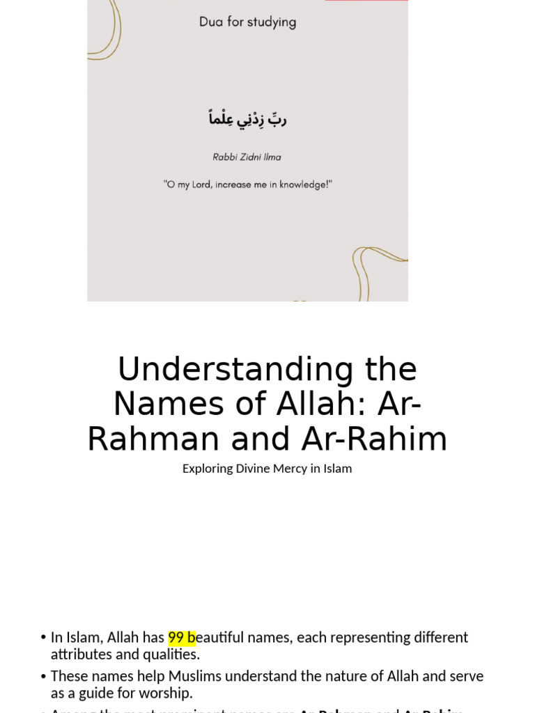 Understanding The Names of Allah | PDF | Mercy | God In Islam