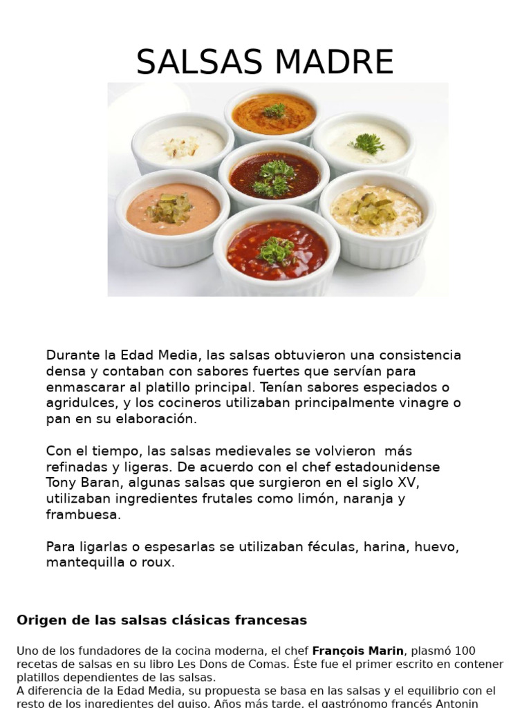 Salsas Madre | PDF | Salsa | Mayonesa