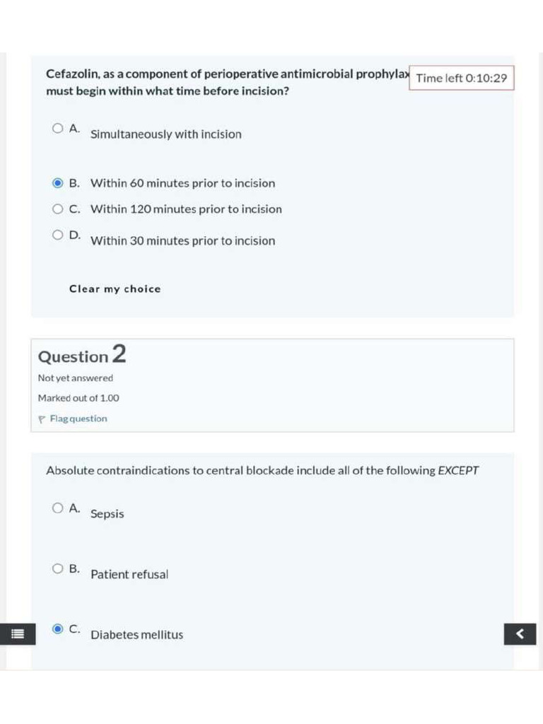 Group A Quiz + Mid ICU & Anesthesia | PDF