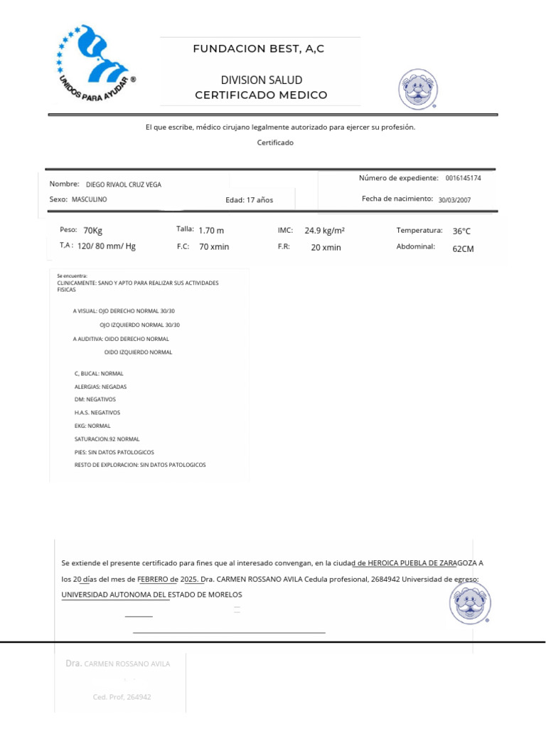 Certificado Medico Similares PDF | PDF