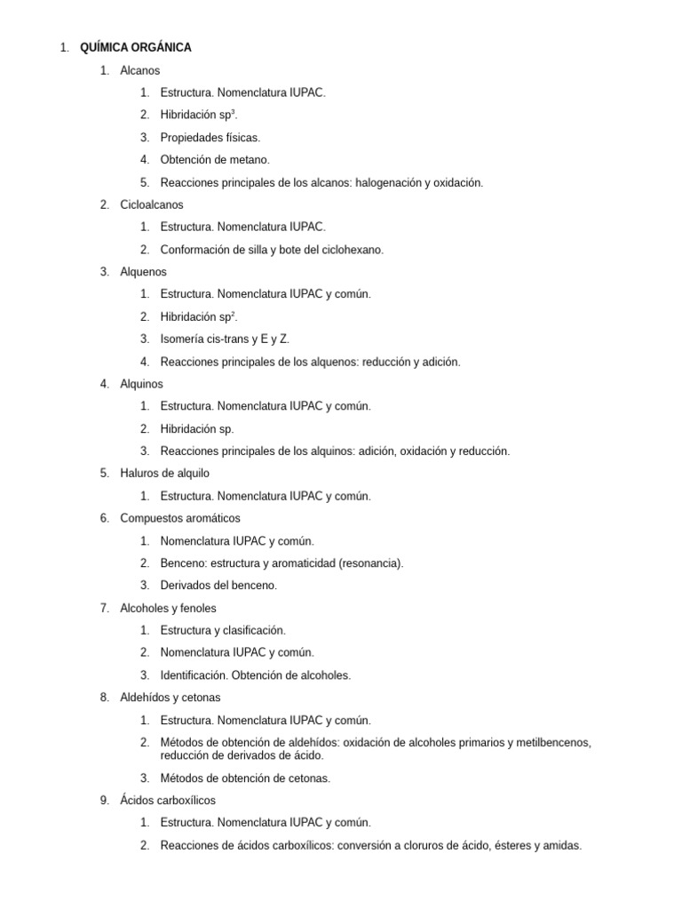 Temario Olimpiada Quimica | PDF | Compuestos químicos | Elementos químicos