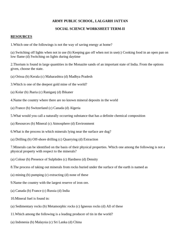 MCQ CL 8 | PDF | Agriculture