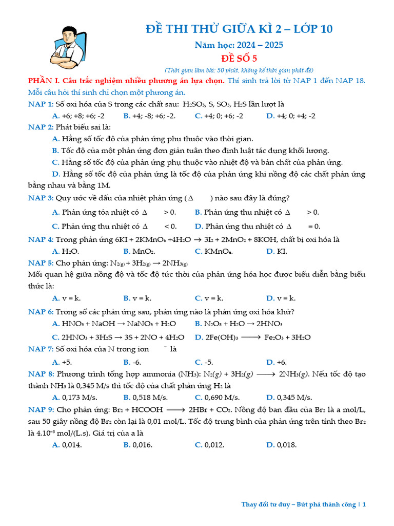 Đề thi thử GK2 - Lớp 10 - 2025 - Số 5 | PDF