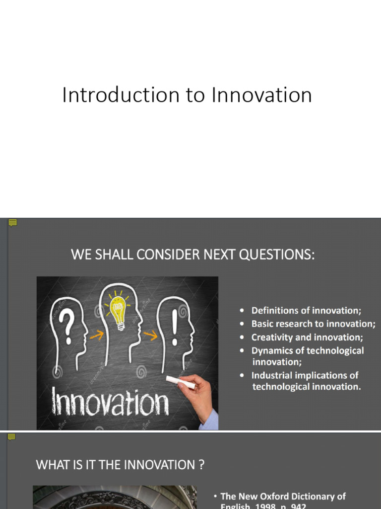 Introduction To Innovation | PDF