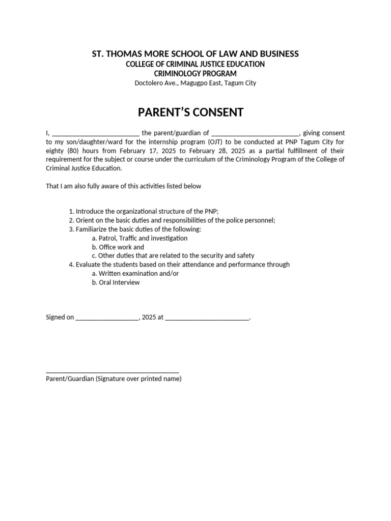 PNP Parent Consent | PDF