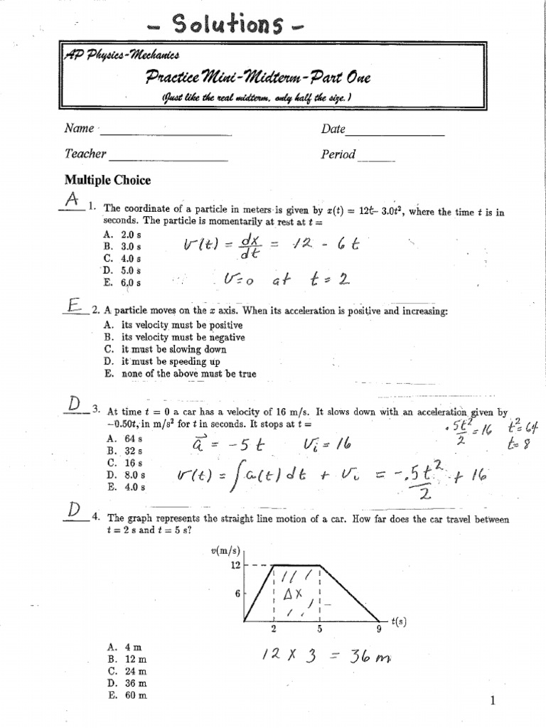 Practice Midterm Solutions | PDF