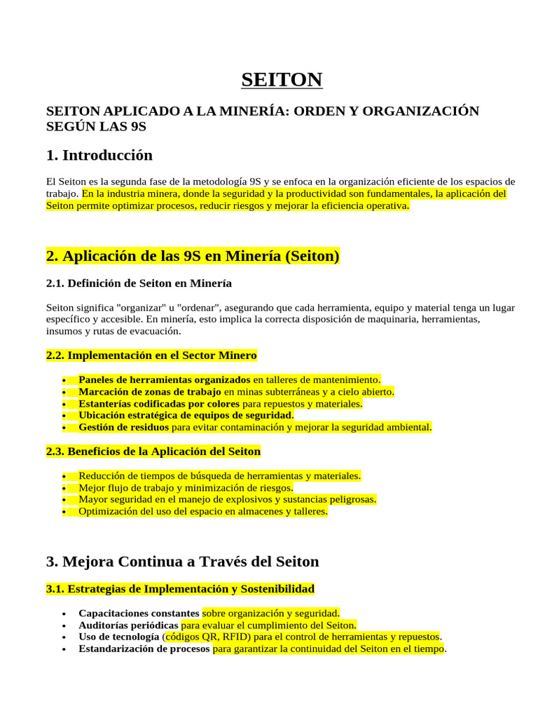 Seiton - Seiso V | PDF | Minería | Contaminación