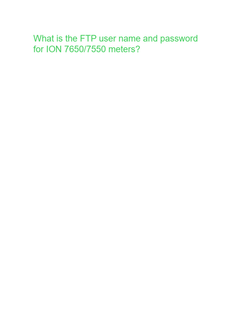 FTP Access for ION 7650/7550 Meters | PDF