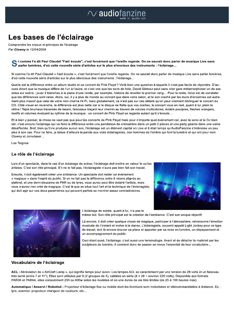 Les Bases Eclairage | PDF