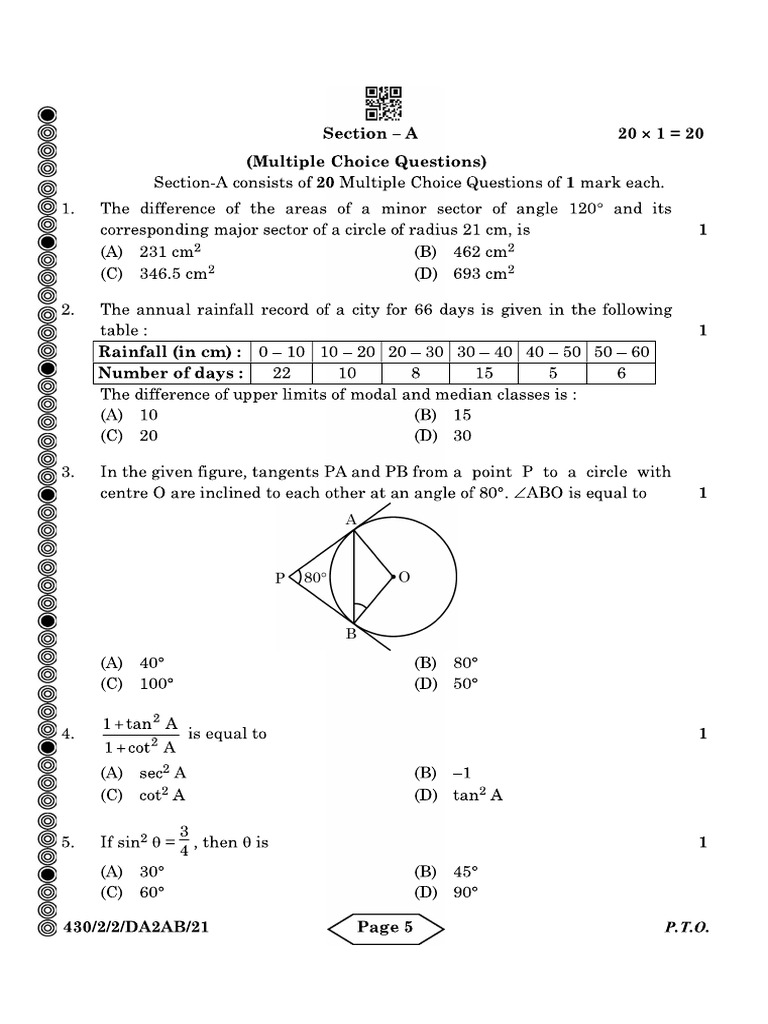 Basic Maths Preboard 2 | PDF