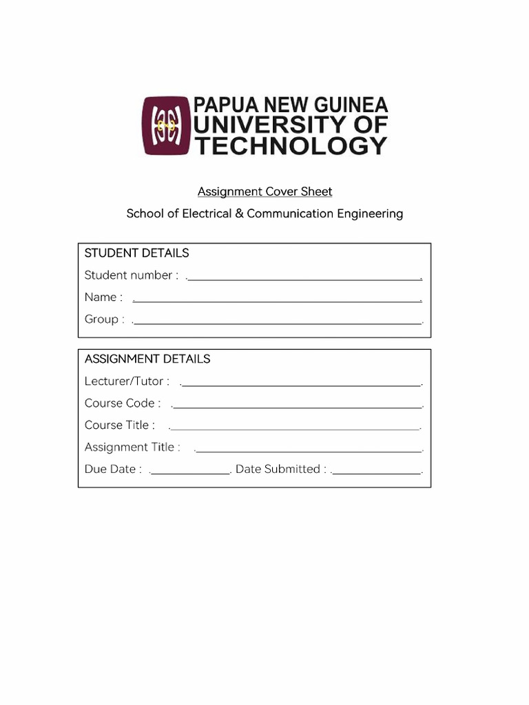 Assignment Cover Sheet | PDF